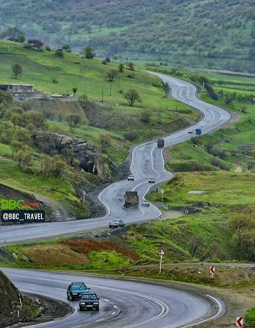 تصویری از جاده زیبای سنندج مریوان استان کردستان طرفداری